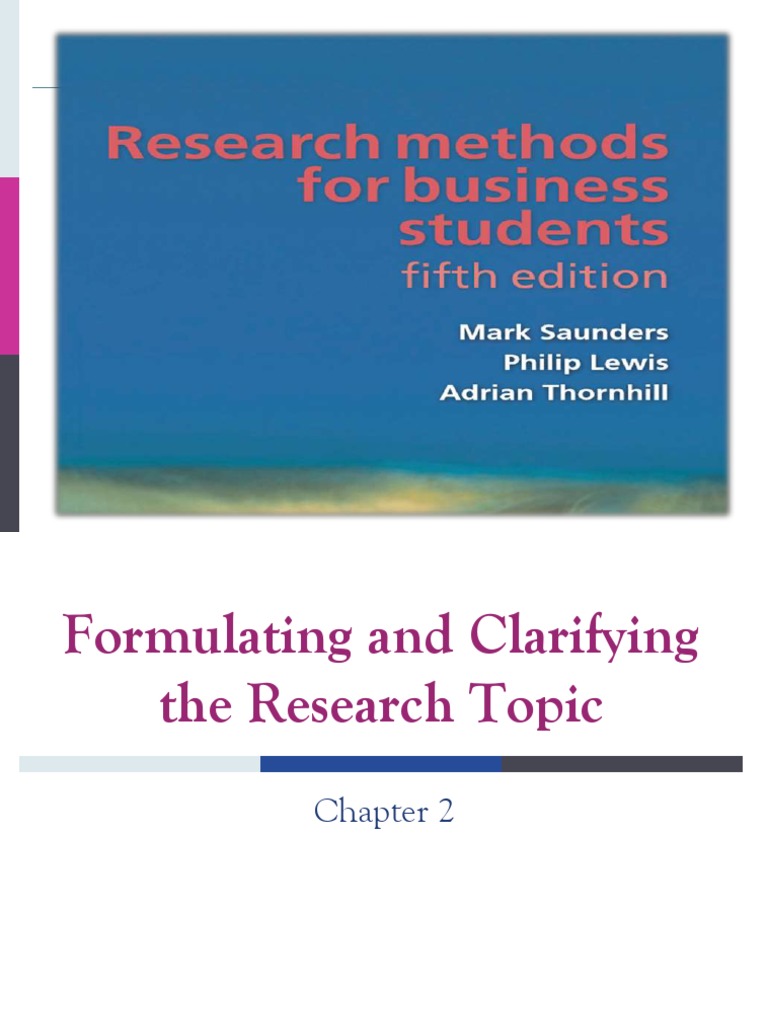 Chapter 2 Formulating and Clarifying The Research Topic | PDF | Accuracy And Precision | Hypothesis