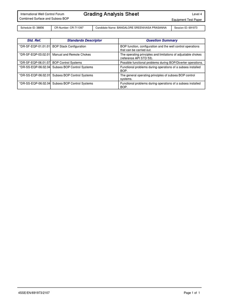 Grading Analysis Sheet: Std. Ref. Standards Descriptor Question Summary | PDF | Home & Garden ...