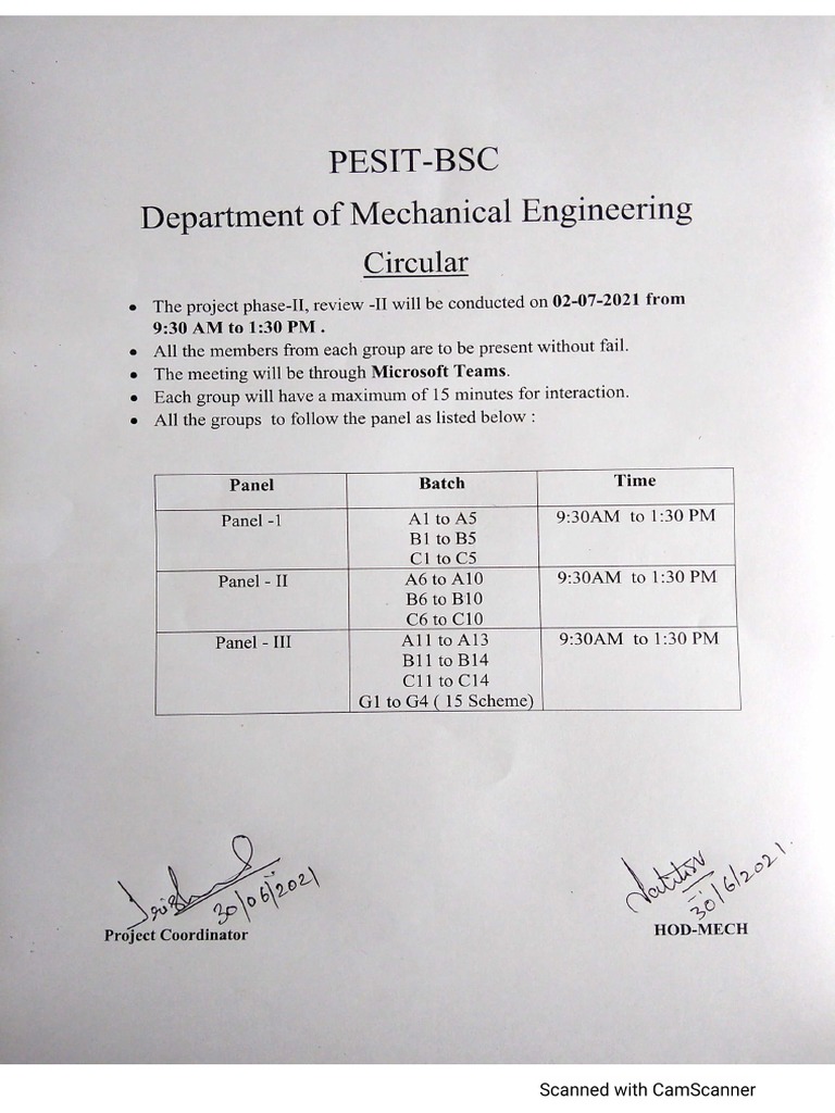 VTU Project Review Circular | PDF