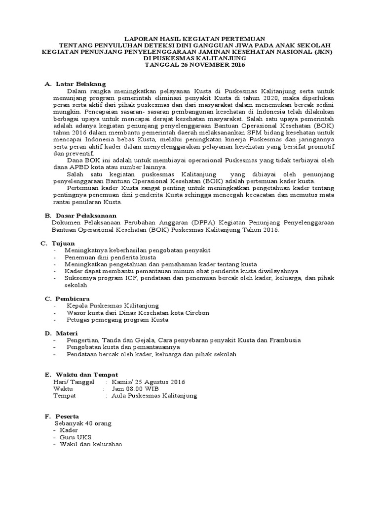 LAPORAN Hasil Pertemuan Kusta | PDF