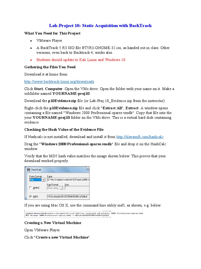 Lab-Project 10: Static Acquisition With Backtrack: What You Need For ...
