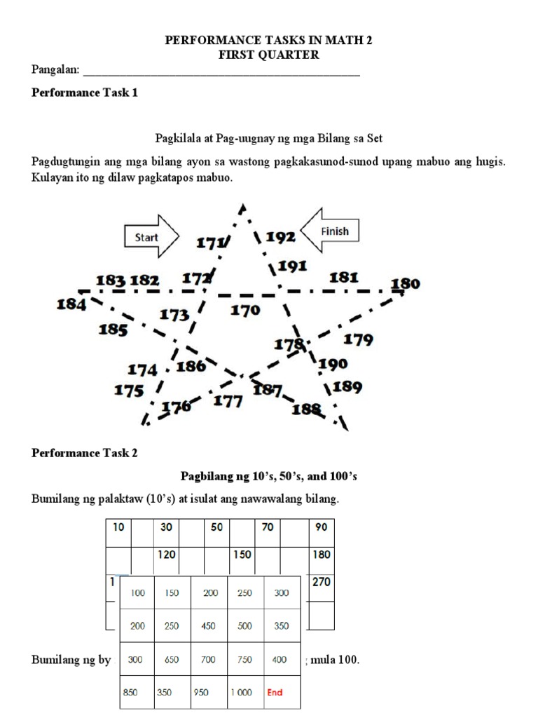Performance Tasks in Math 2 | PDF