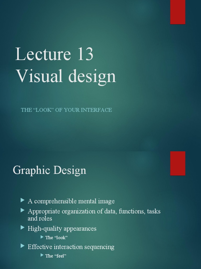 Visual Design: The "Look" of Your Interface | PDF | Typography ...