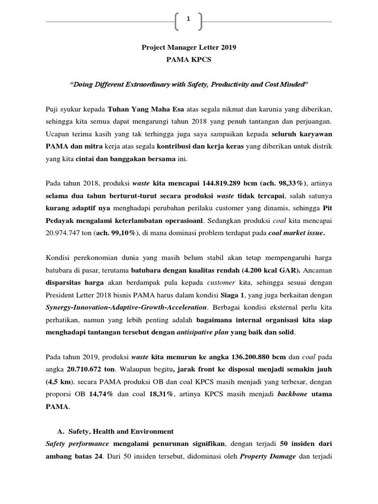 PM Letter Kpcs 2019 | PDF