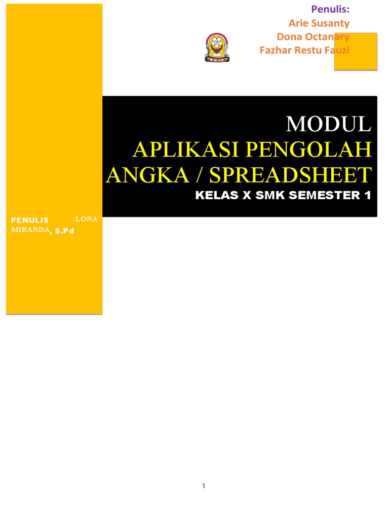 Modul Spreadsheet Kelas X Akt | PDF | Bisnis | Komputer