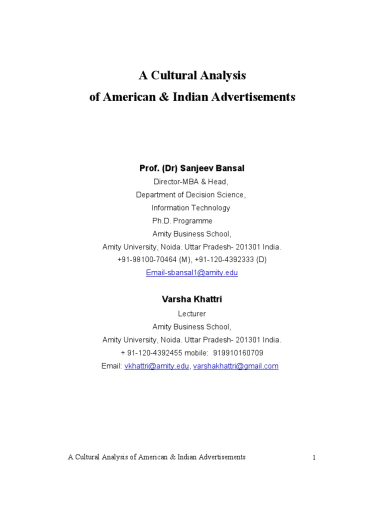 Cultural Insights in Advertising Analysis | PDF | Advertising | Brand