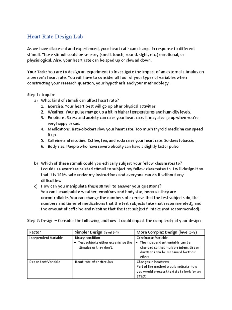 Victoria's Heart Rate Design Lab | PDF | Heart Rate | Stimulus (Physiology)