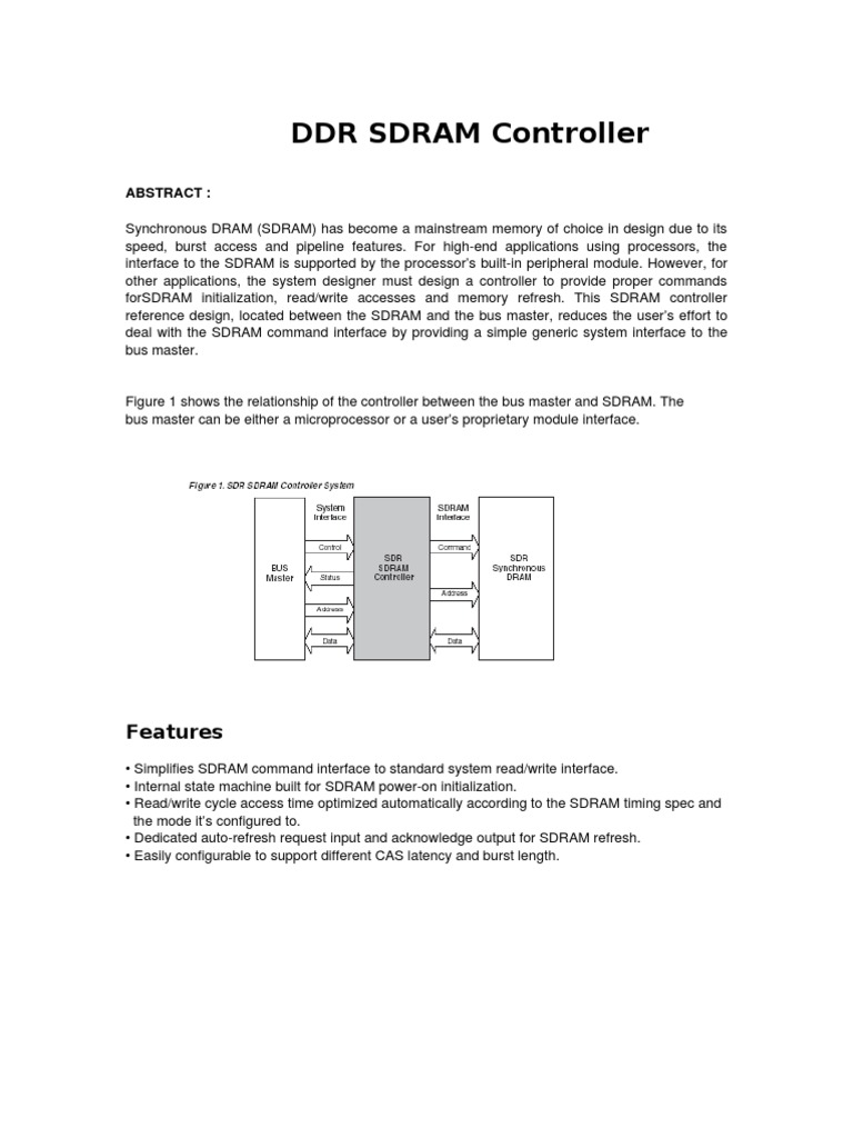 DDR SDRAM Controller | PDF | Electronic Design | Computer Architecture