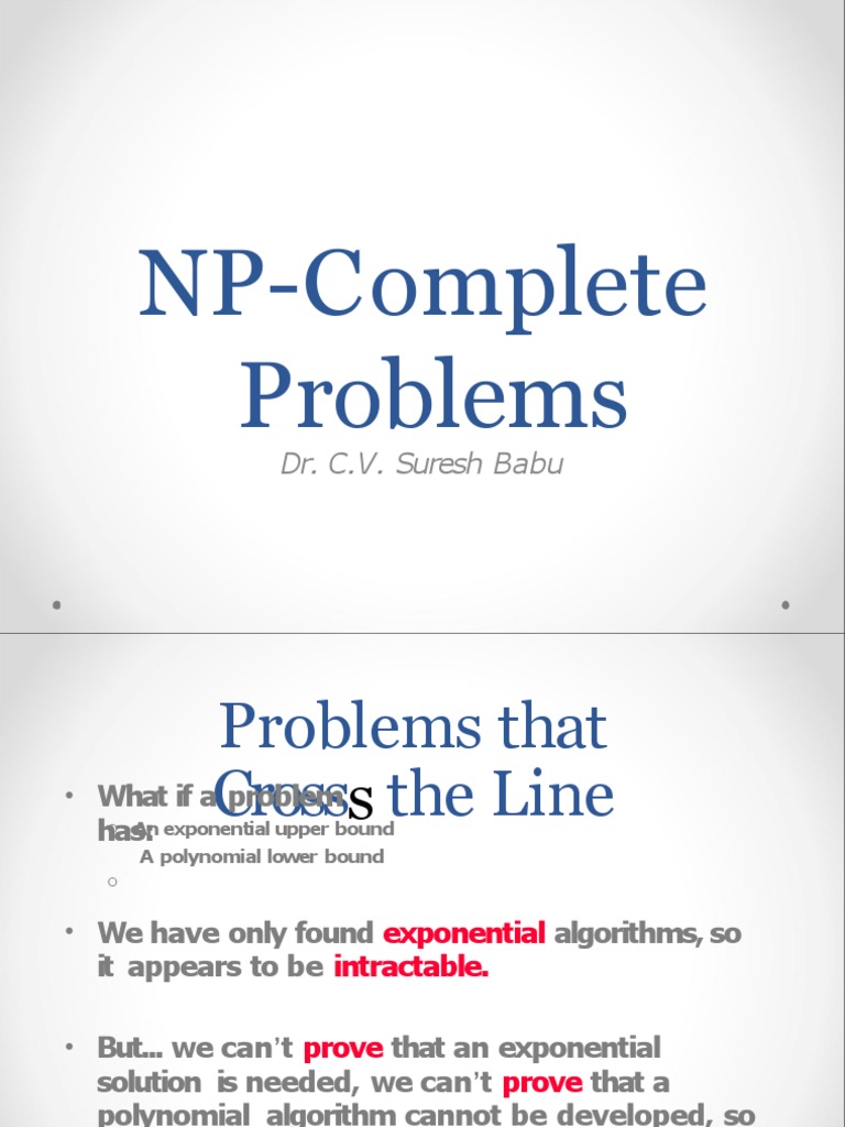 Np Complete 131028221606 Phpapp01 Pdf Time Complexity Computational Complexity Theory