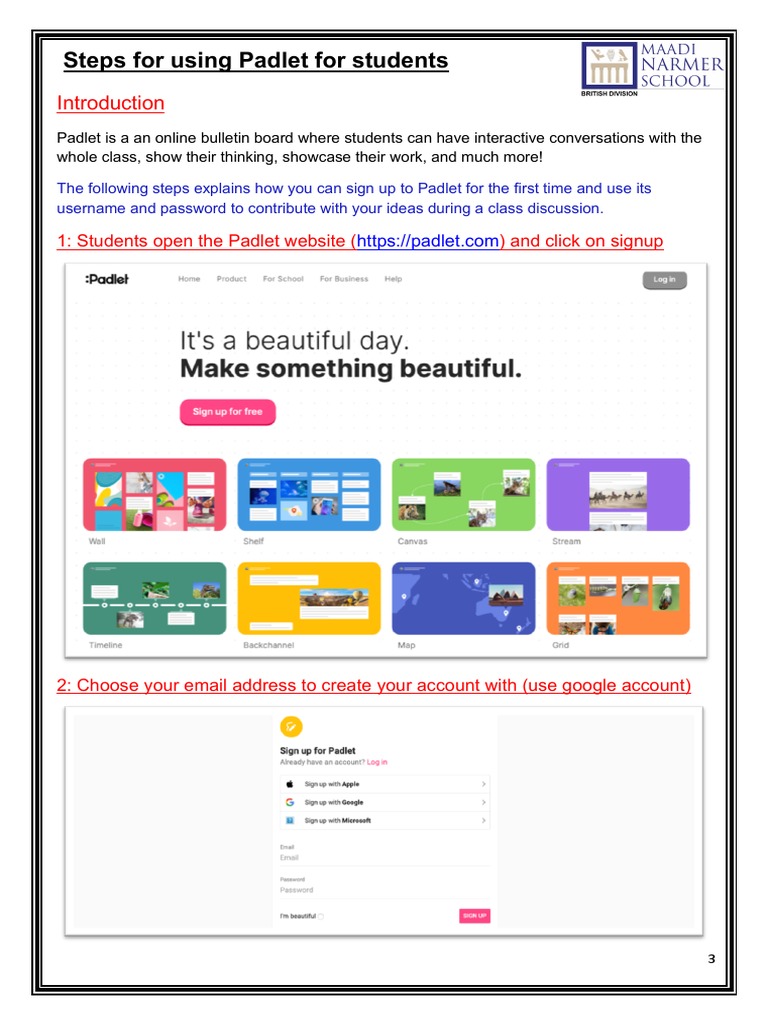 Using Padlet: A Student Guide | PDF | Career & Growth