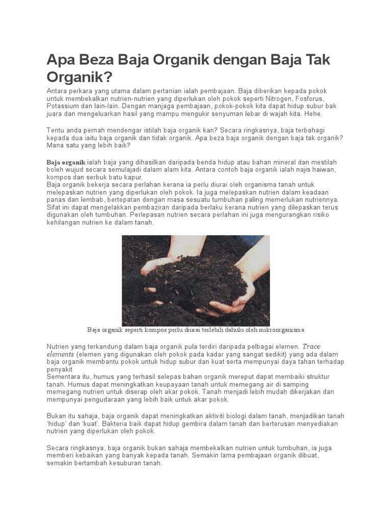 Apa Beza Baja Organik Dengan Baja Tak Organik | PDF