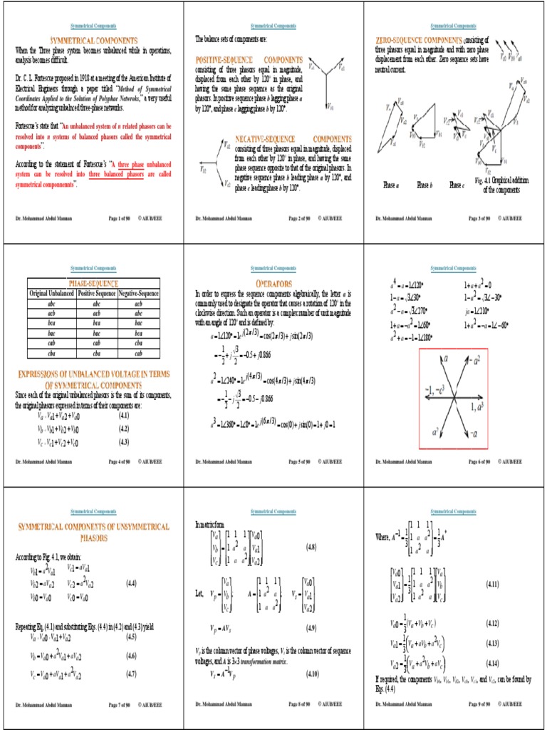 01F Symmetrical Components Lectures | PDF | Technological Change | Electrical Engineering