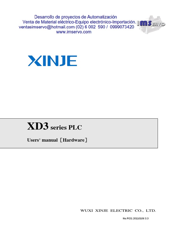 XD Hardware Instructions | Download Free PDF | Programmable Logic Controller | Input/Output