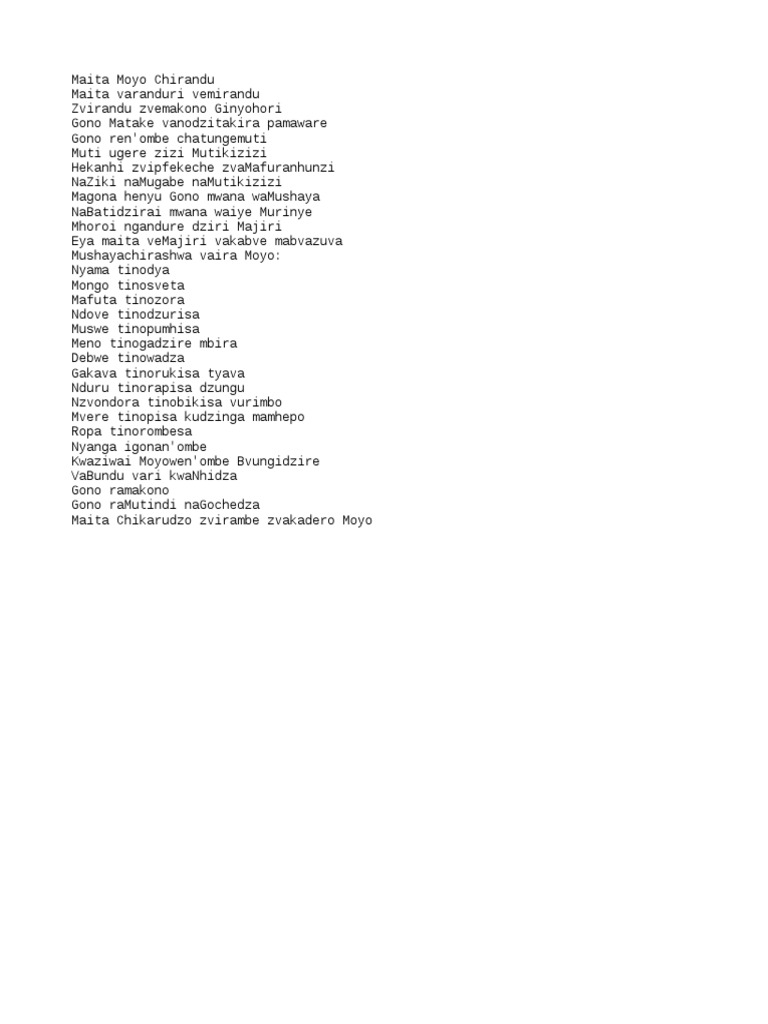 Moyo Chirandu | PDF