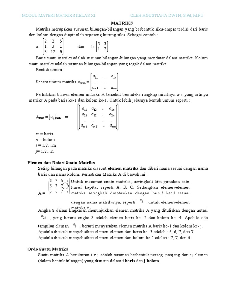 Modul Matriks | PDF