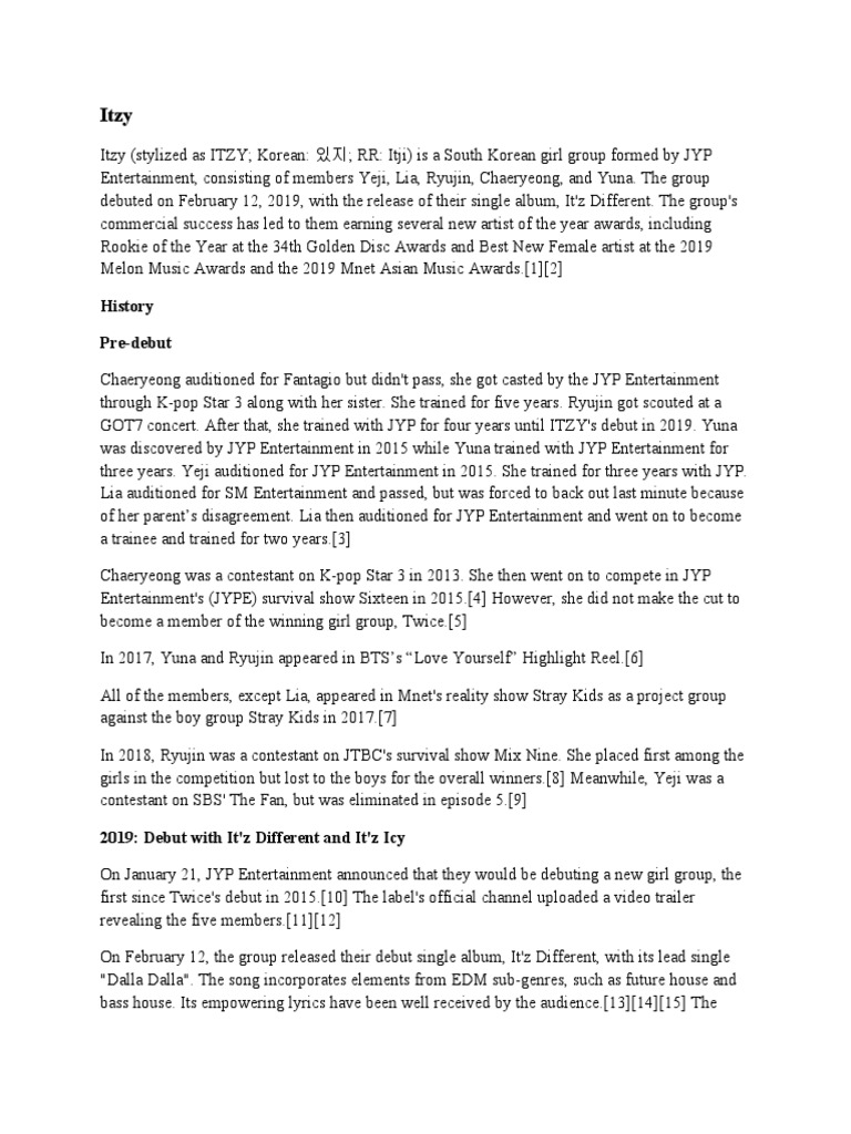 Itzy | PDF | Pop Music | Popular Music