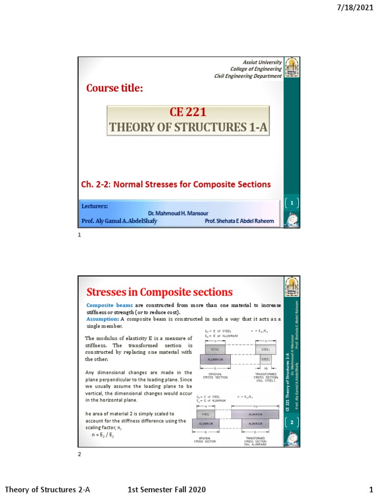 Theory of Structures 1-A: Course Title | PDF | Bending | Beam (Structure)
