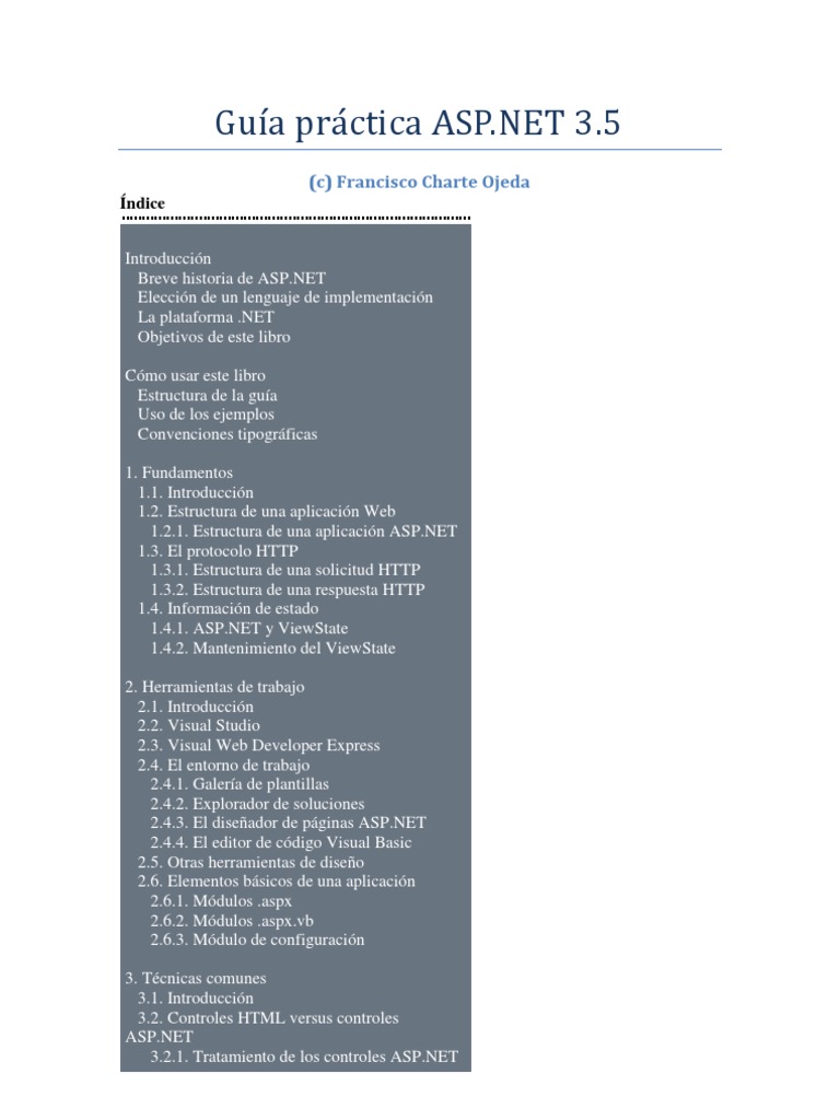 Francisco Charte Ojeda - Guía Práctica ASP - NET 3.5 | PDF | Ajax (Programación) | Páginas del ...