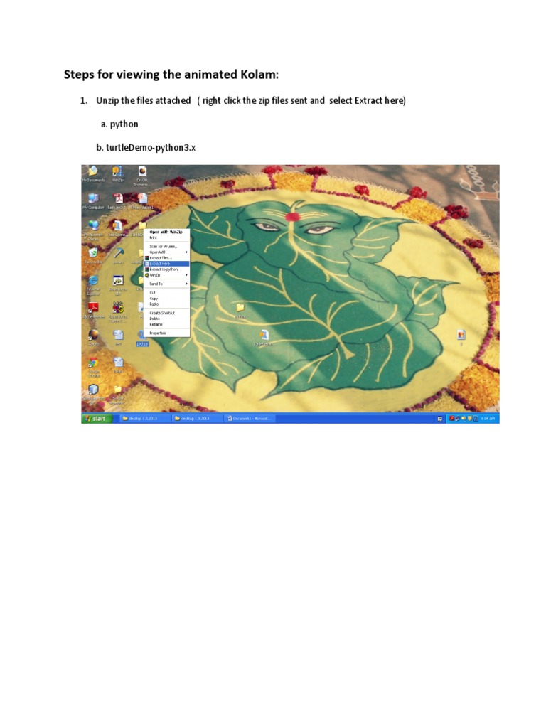 Steps For Viewing The Animated Kolam | PDF