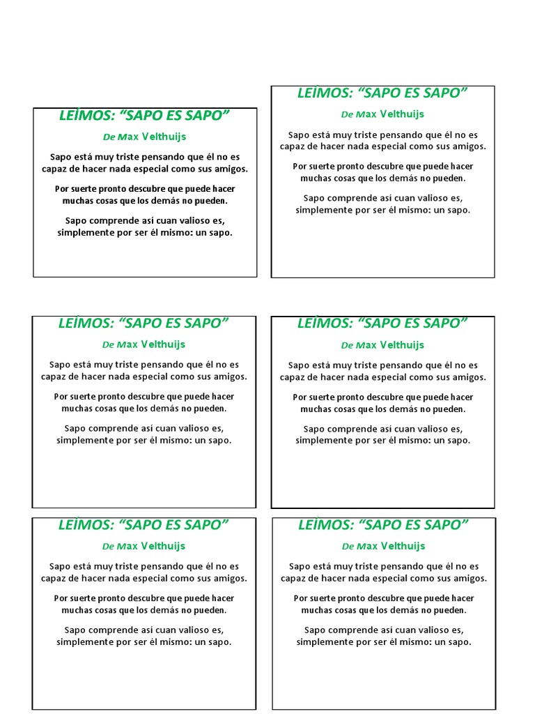 Sapo Es Sapo Pdf