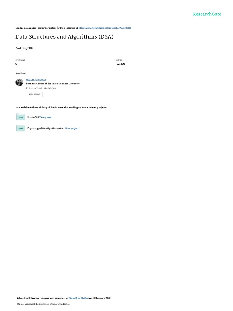 Data Structures and Algorithms (DSA) : July 2019 | PDF | Theoretical Computer Science | Computer ...