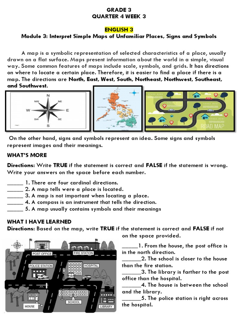 Quarter 4 Week 3 | PDF | Symbols | Map