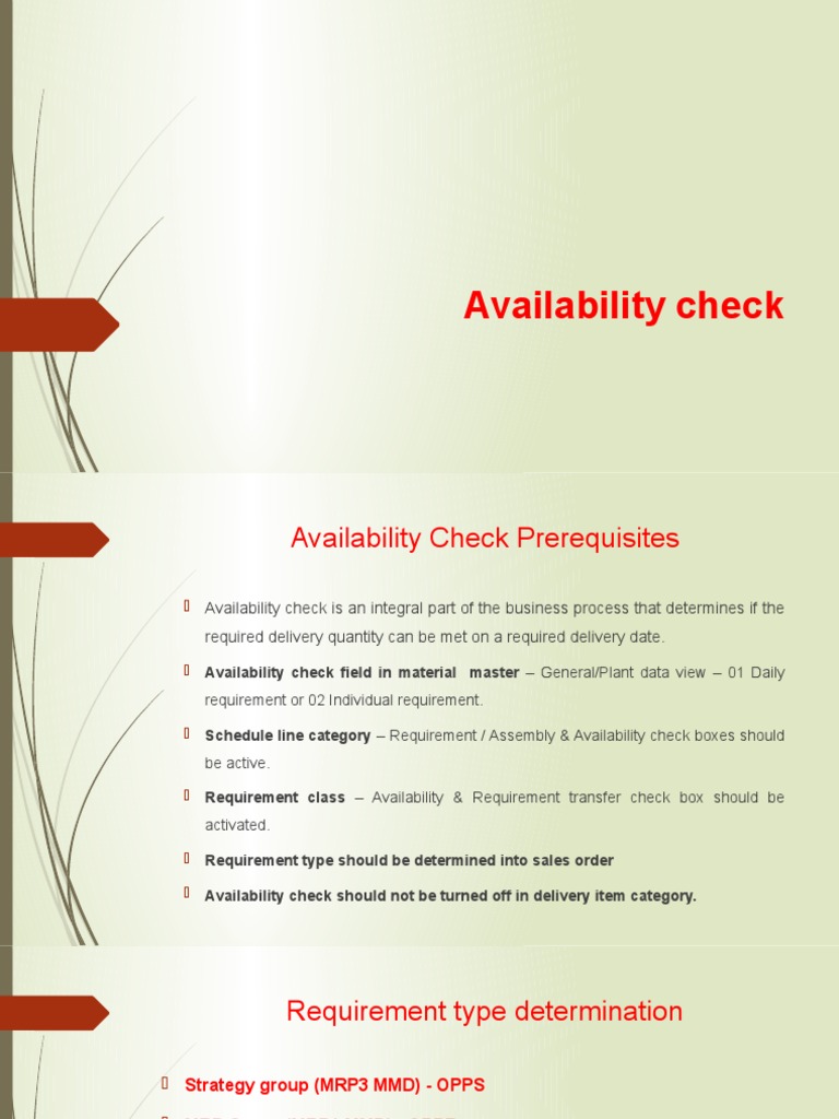 Configuration Steps for Effective Availability Check and Backorder ...