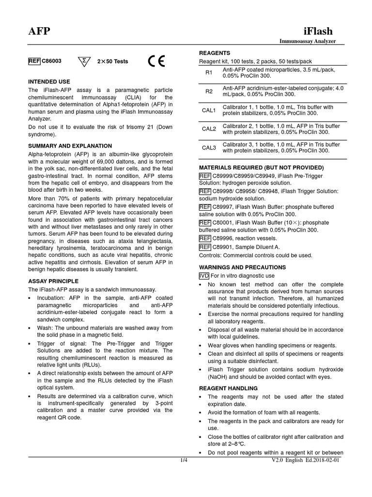 Afp Iflash | PDF | Assay | Immunoassay