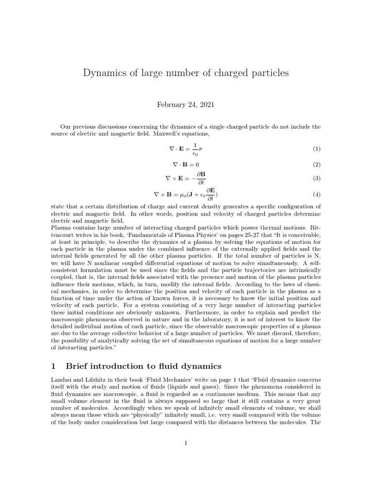 Space Plasma Physics Lecture Week 4 | PDF | Plasma (Physics ...