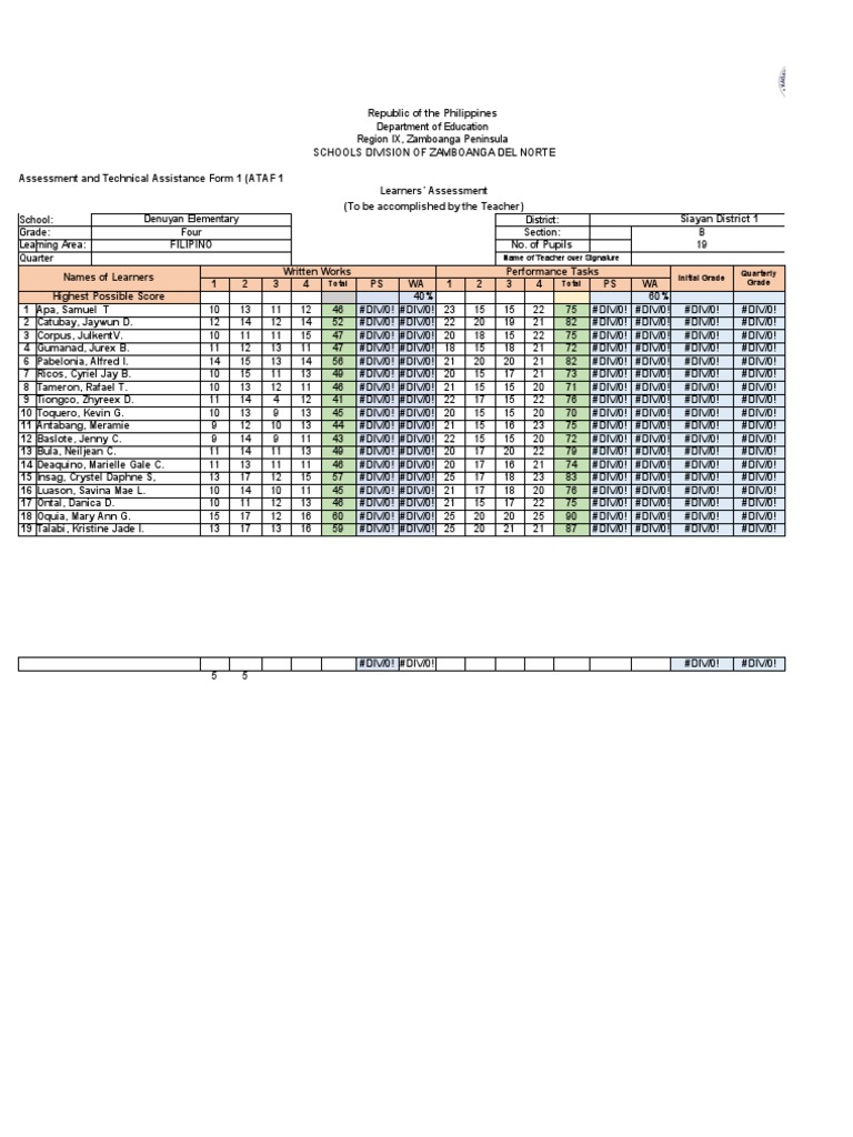 ATAF-FORM-1-FOR - Eng TEACHERS | PDF | Southeast Asia | Philippines