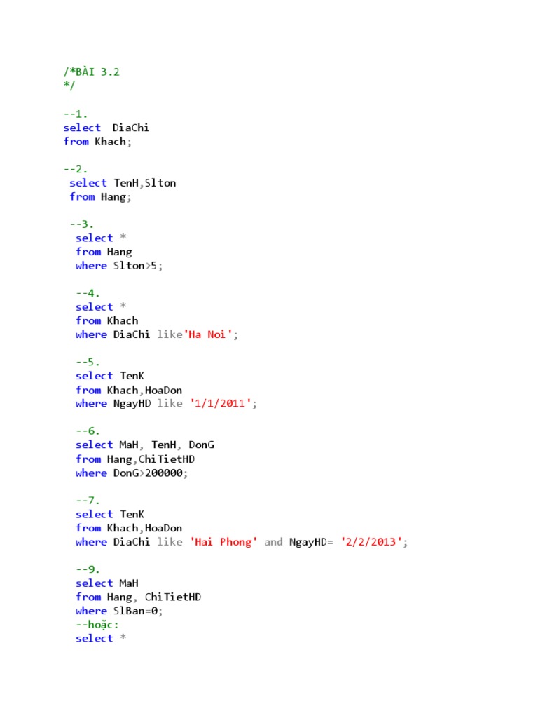 Thuc Hanh CSDL | PDF