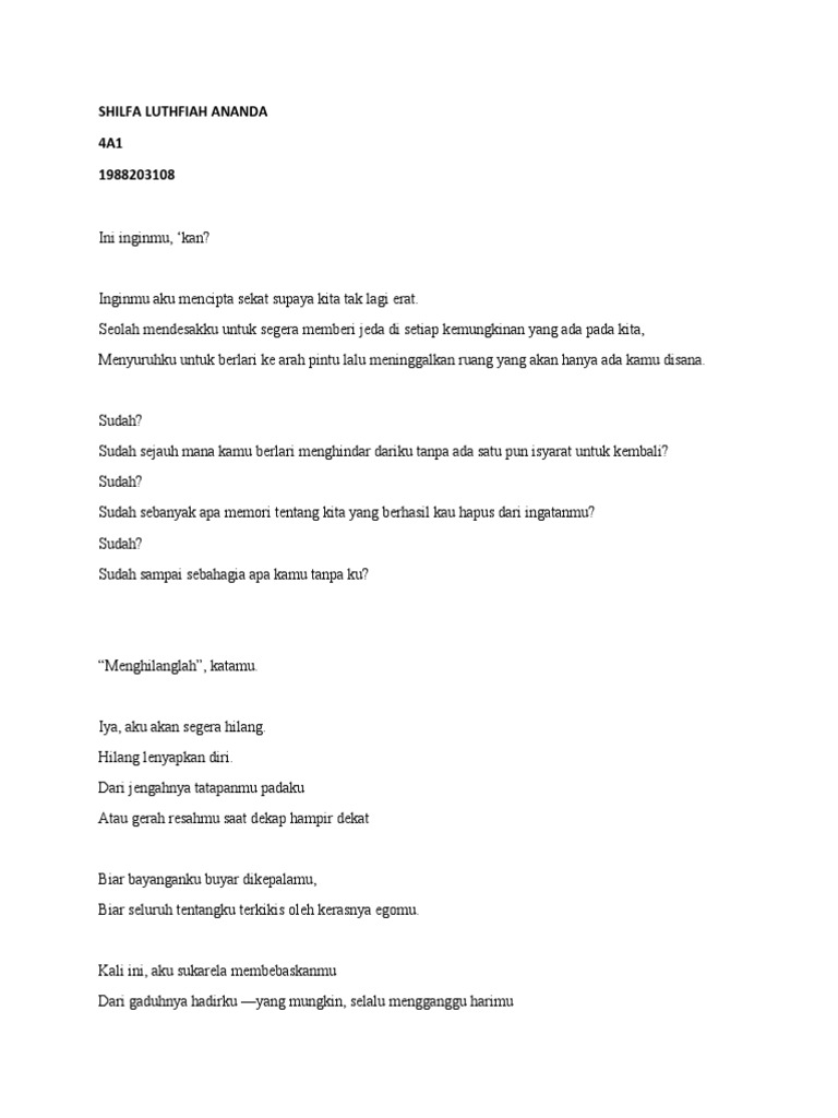 Naskah Teater Monolog | PDF