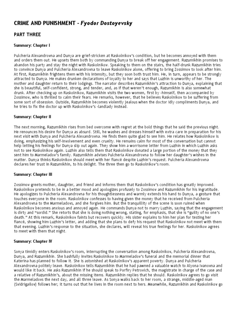 Crime and Punishment Summary Chapters 1-6 | PDF | Crime And Punishment