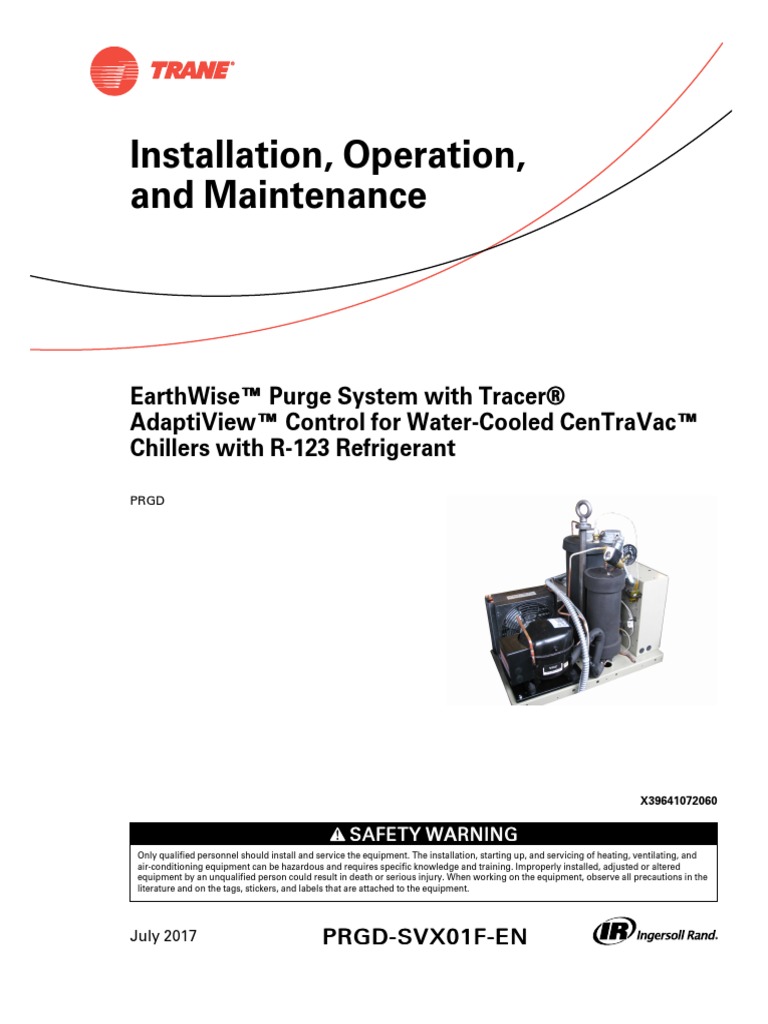 Trane Chiller Purge Unit Manual | PDF | Chlorofluorocarbon | Personal ...