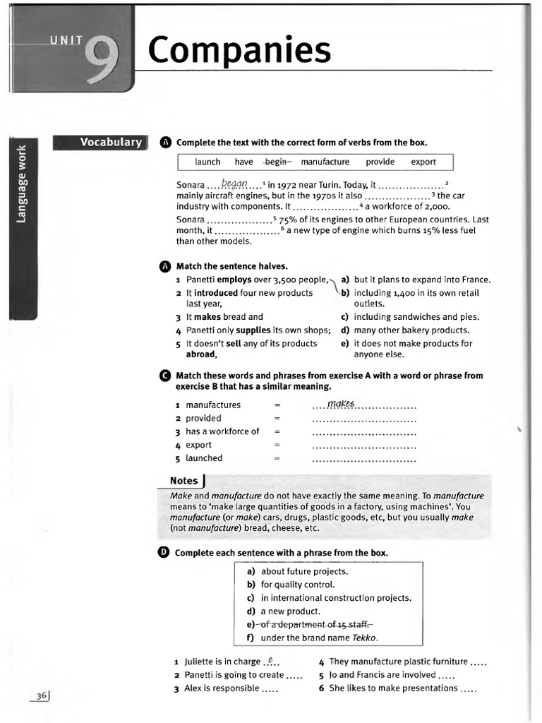 New Market Leader. Elementary. Practice File Unit 9 | PDF | Languages