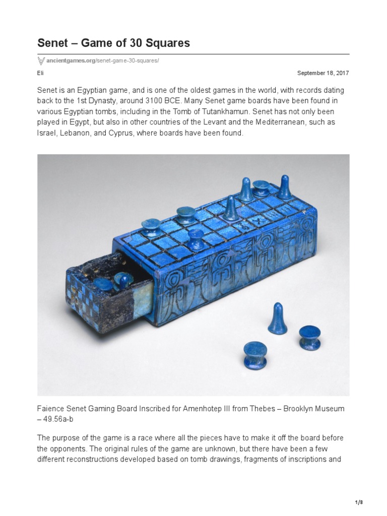 Senet Game of 30 Squares | PDF | Ancient Egypt
