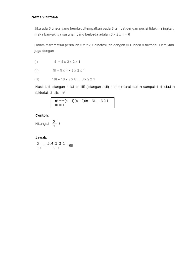 Notasi Faktorial-1 | PDF