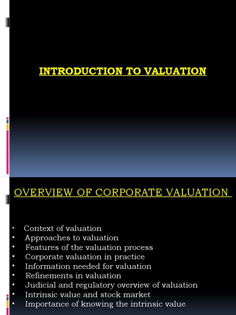 Introduction To Valuation | PDF | Valuation (Finance) | Business Valuation