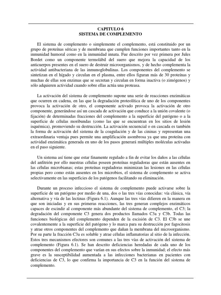 Sistema de Complemento | PDF | Sistema complementario | Sistema inmune