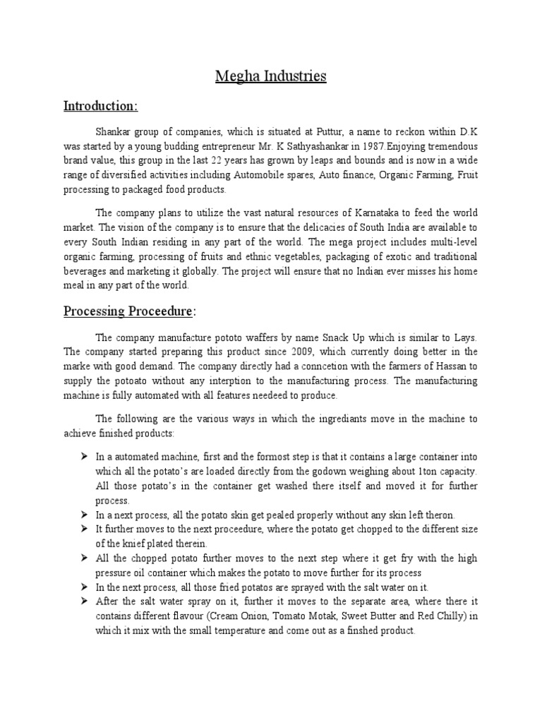 Megha Industries | PDF | Food And Drink | Foods