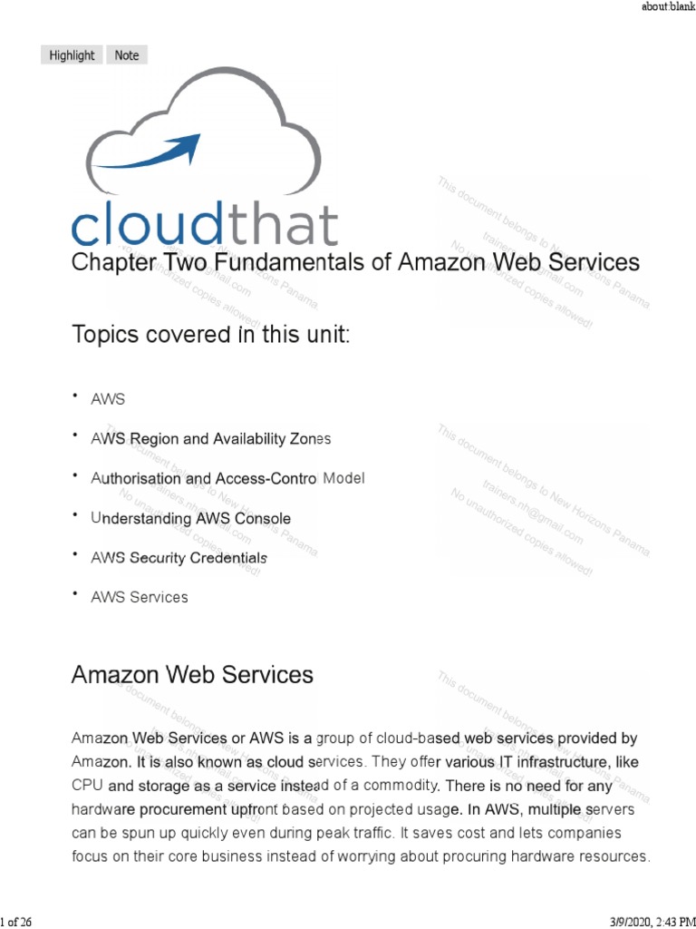 AWS Fundamentals & Key Services | PDF | Amazon Web Services | Cloud ...