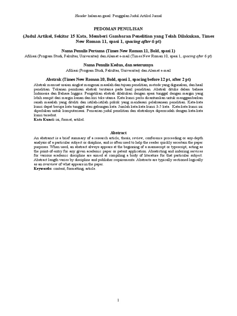 Pedoman Penulisan Makalah | PDF