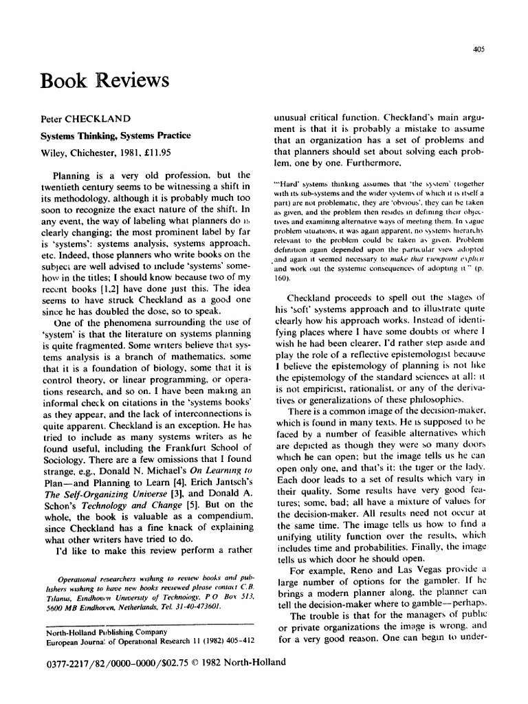 Checkland, P. (1997) - Systems Thinking, Systems Practice. John Wiley ...