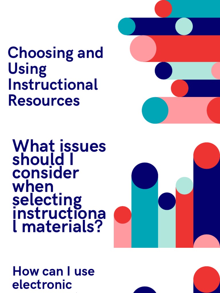 Choosing and Using Instructional Resources | PDF | Textbook | Lecture