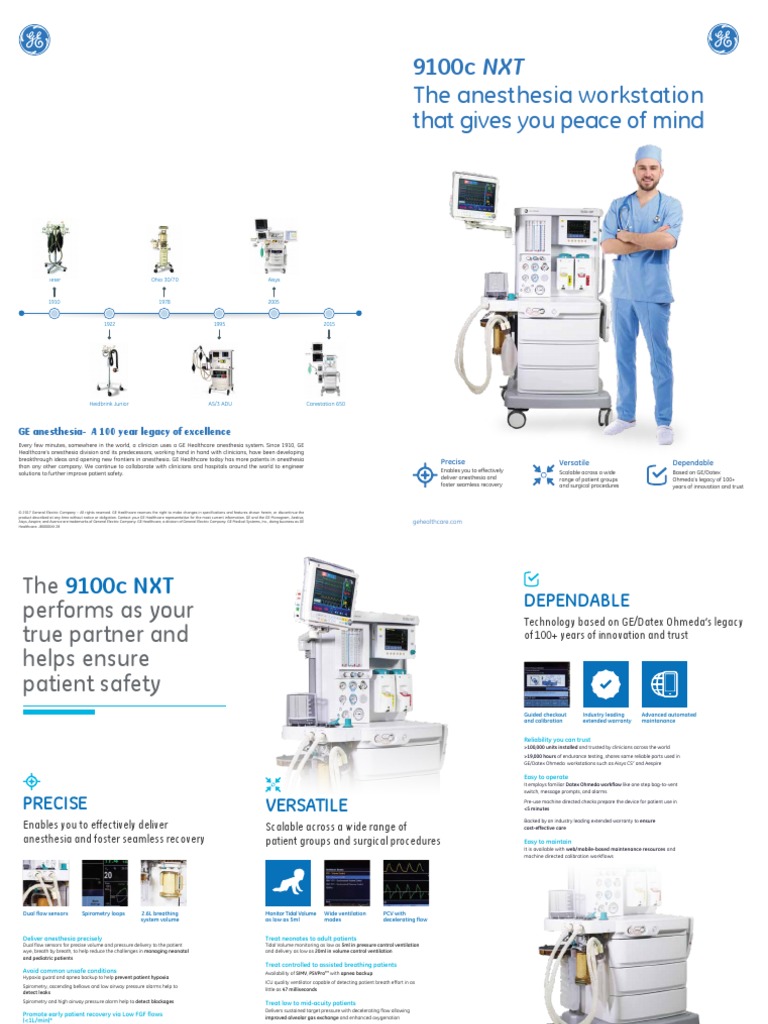 Brochure Maquina de Anestesia Ge | PDF | Breathing | Anesthesia