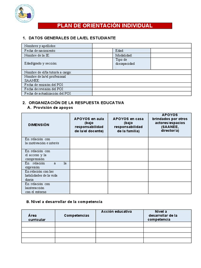 Plan de Orientación Individual | PDF