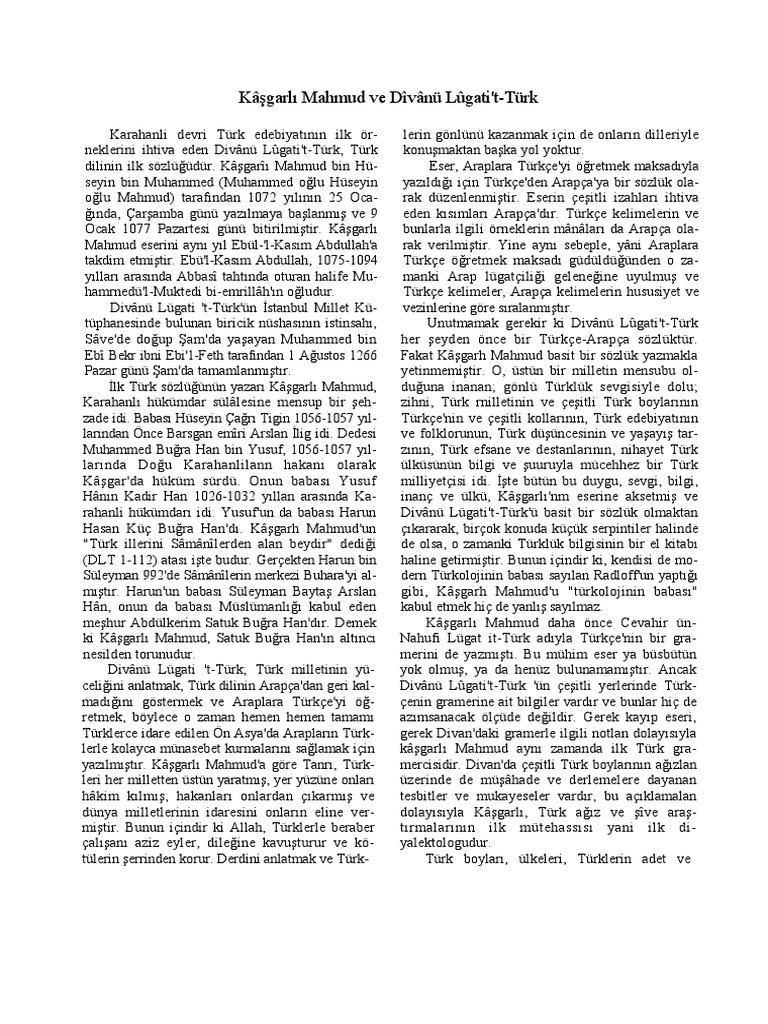 Kaşgarlı Mahmut | PDF