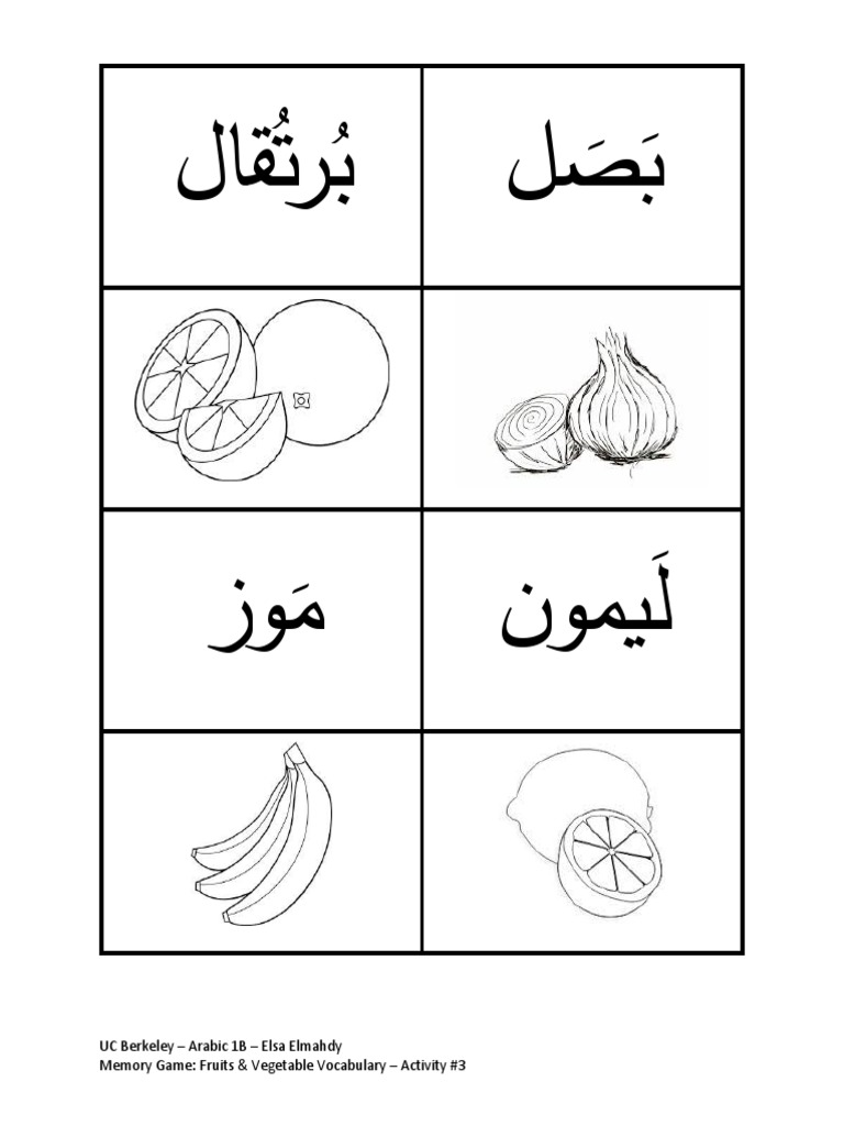 Fruits & Vegetables Memory Game | PDF
