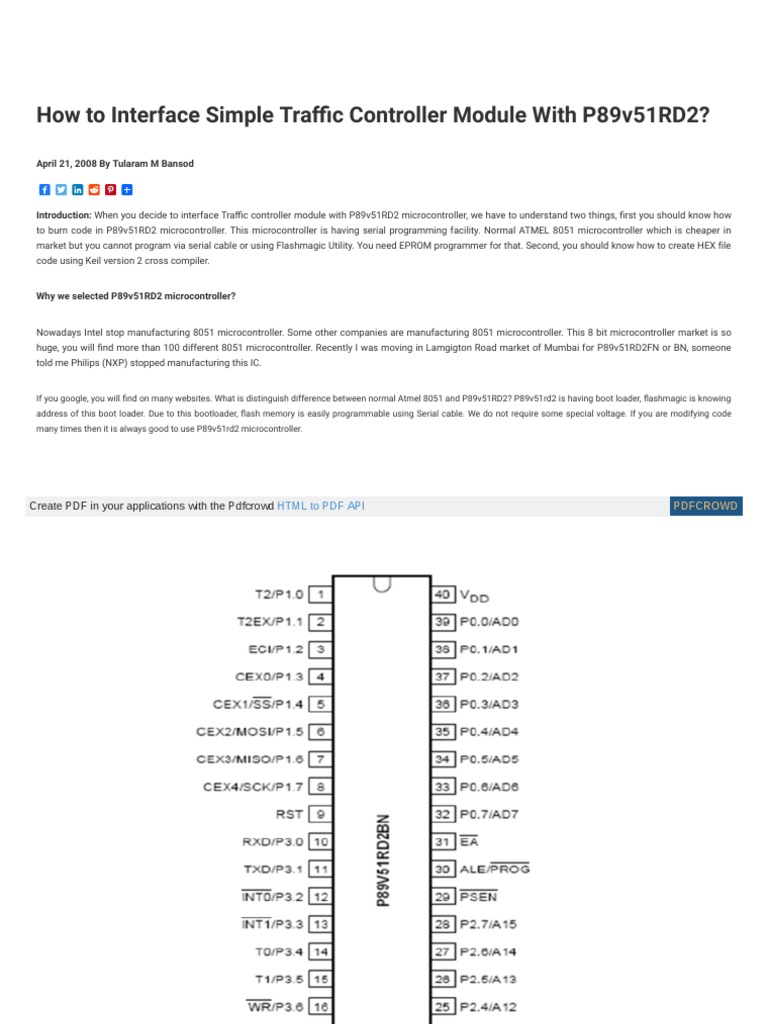 How To Interface Simple Tra C Controller Module With P89v51RD2? | PDF ...