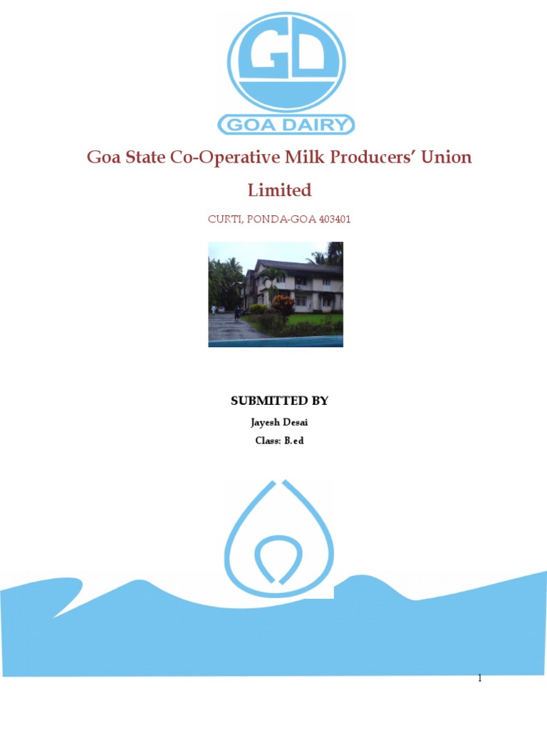An Overview of the Goa State Co-Operative Milk Producers’ Union Limited ...